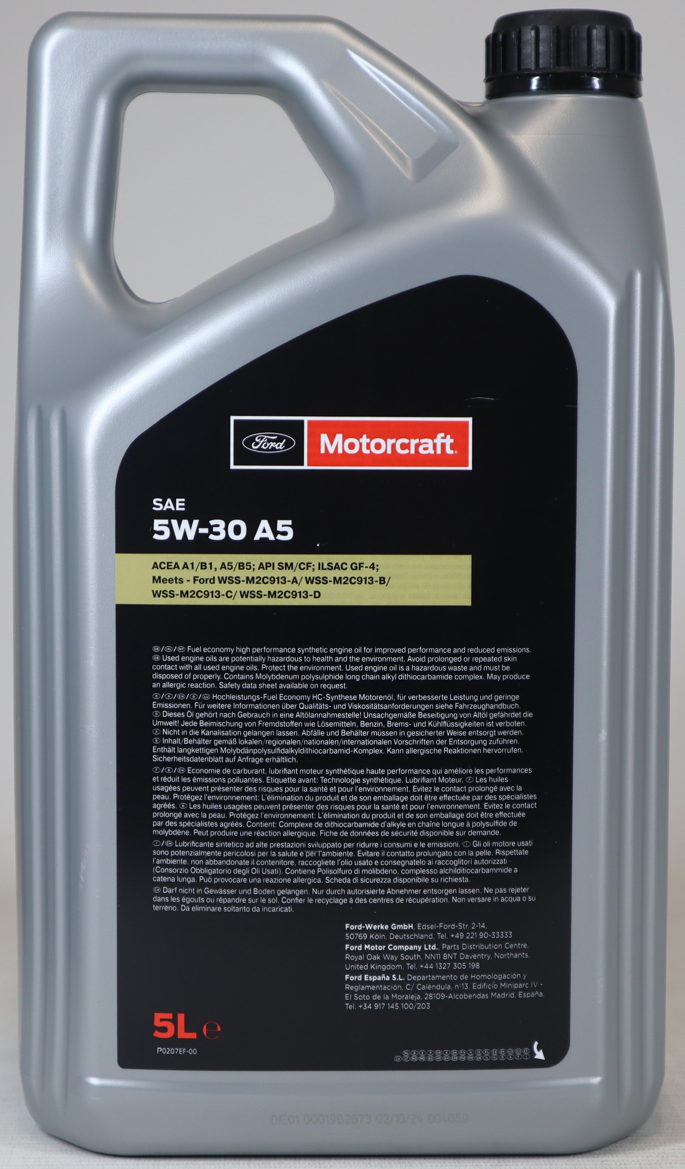 Ürün / FORD MOTORCRAFT A5 5W30 5 LİTRE MOTOR YAĞI (15F1CF )